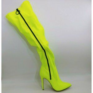 LEMONADE Shoes | Thigh High Slouch Cowboy Boot White Snake Print | Poshmark